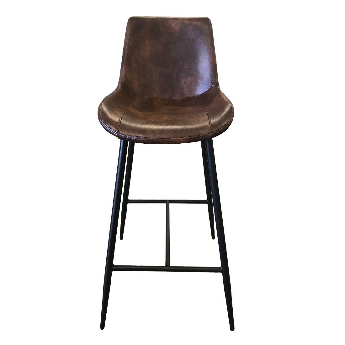 Bevan Brown PU Bar Stool with Black Legs – Supreme Furniture
