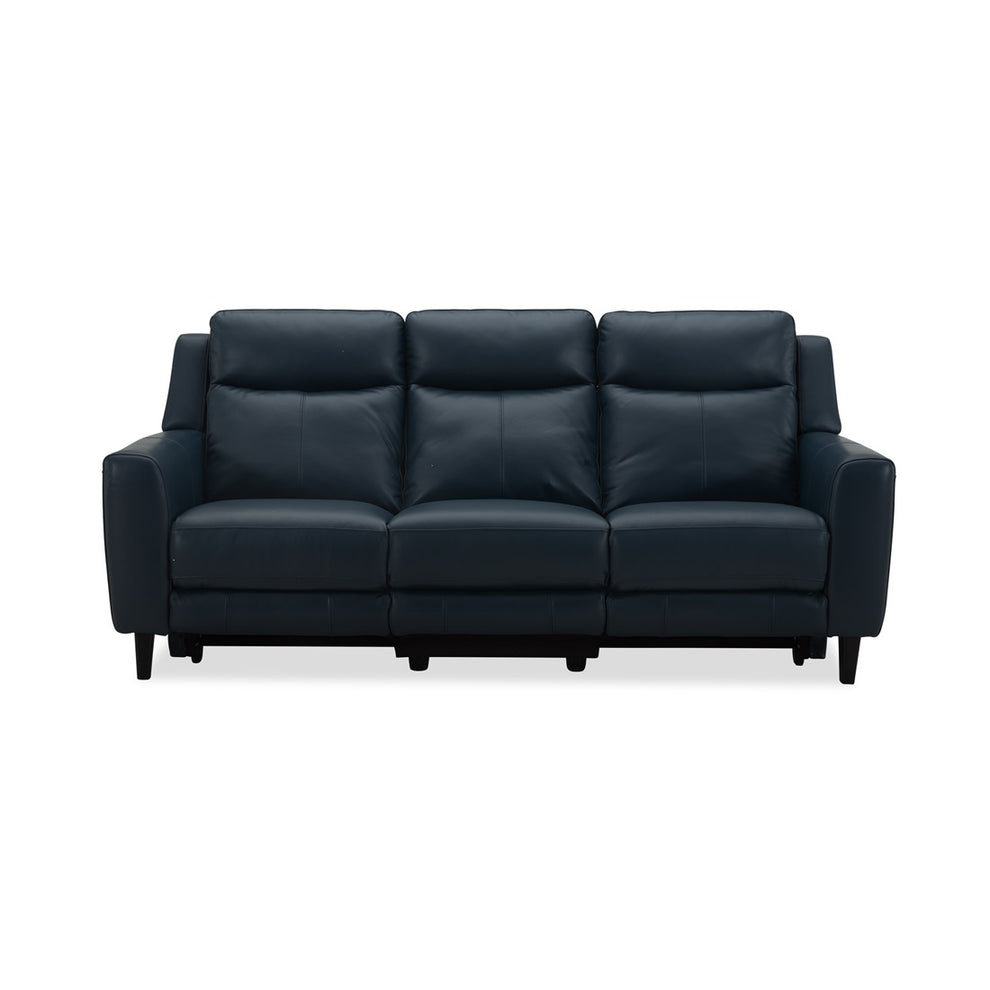 Condor Dark Blue 3 Seater Electric Leather Recliner – Supreme Furniture